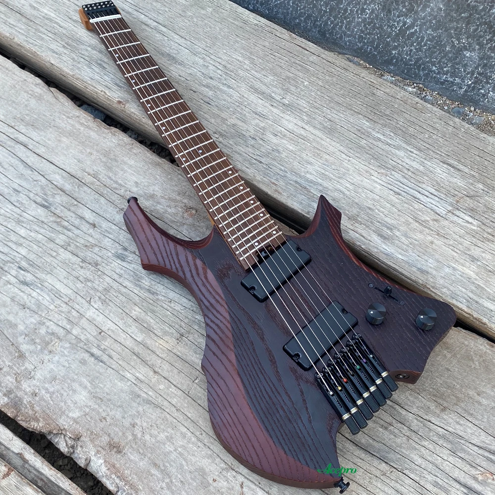 7-String-Headless-Electric-Guitar-Active-Pickups-9-Piece-Roast-Maple ...