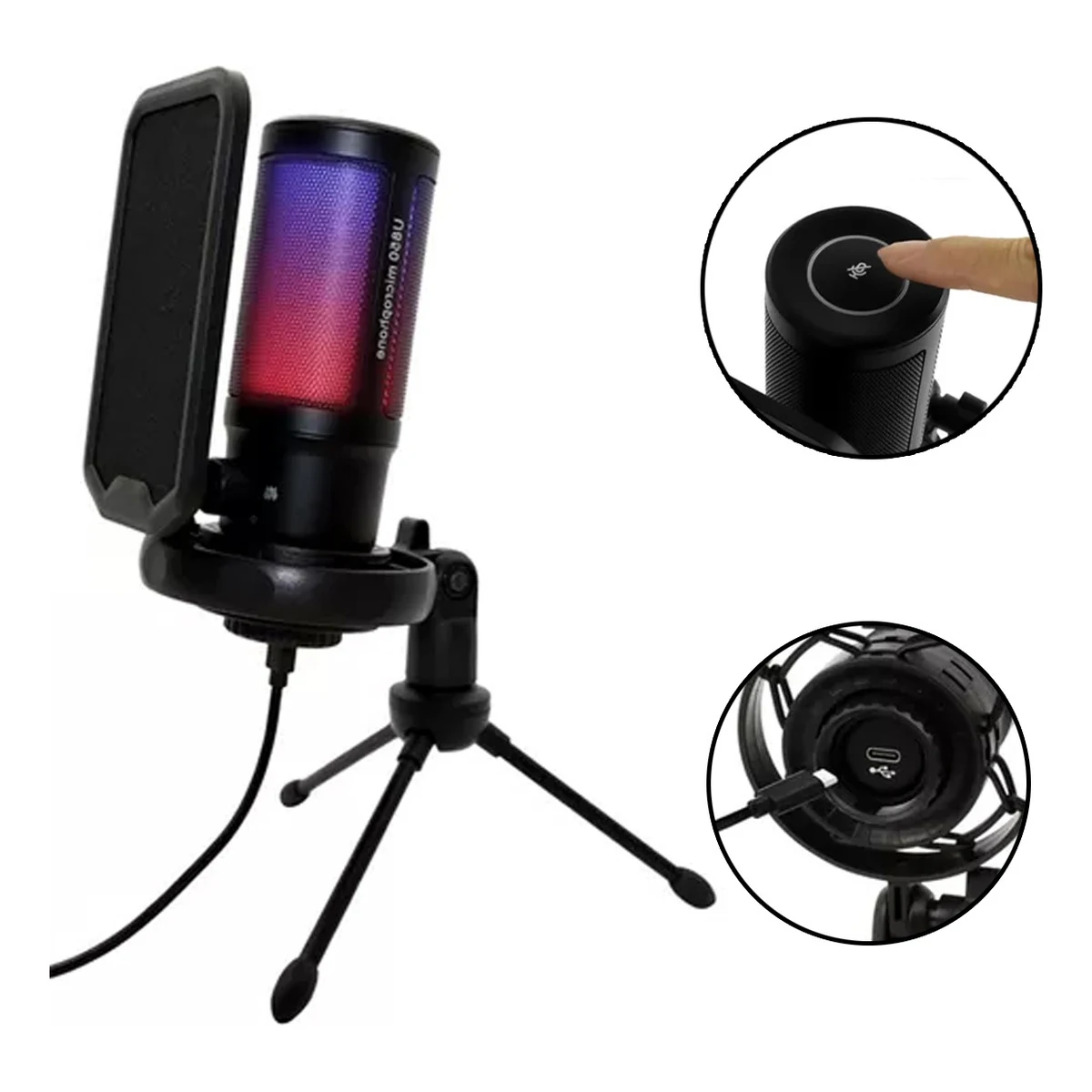 U850 Professional Black Condenser Microphone for Recording and ...