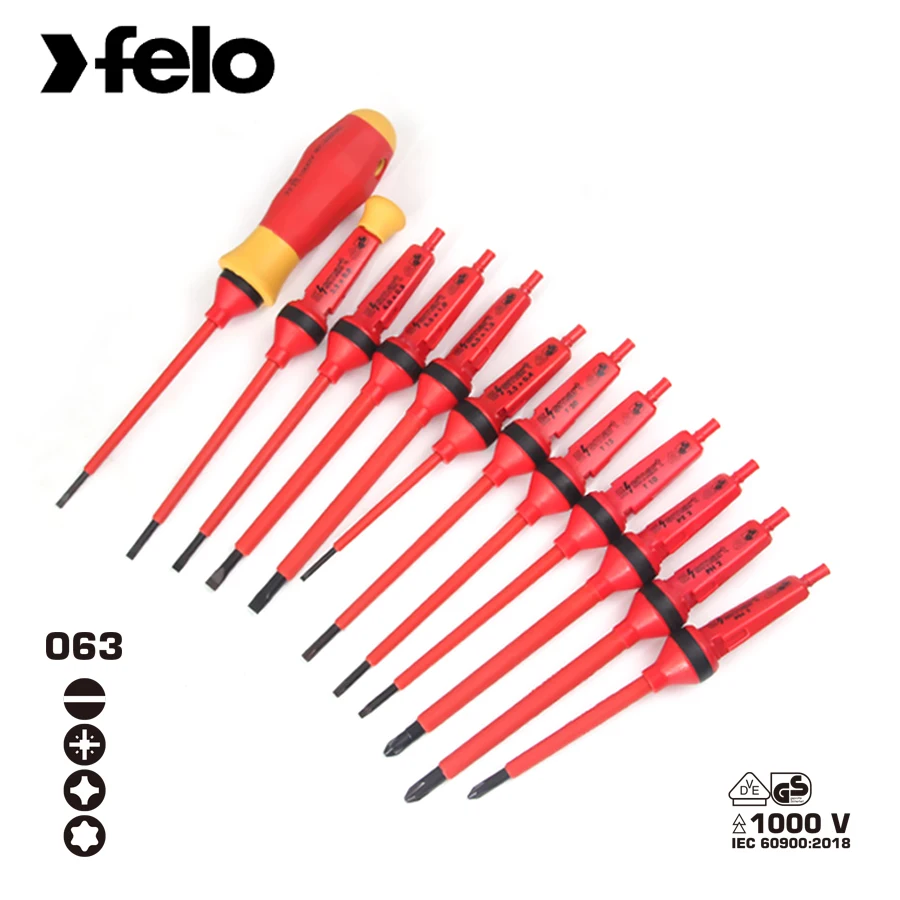 Felo-12-Pieces-Insulated-Screwdriver-Set-1000V-Electrician ...