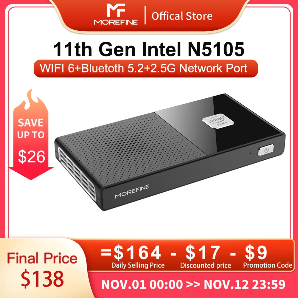 Morefine M6 Mini Pc Intel N5105 8g/16g Lpddr4 128gb/256gb Windows10 ...