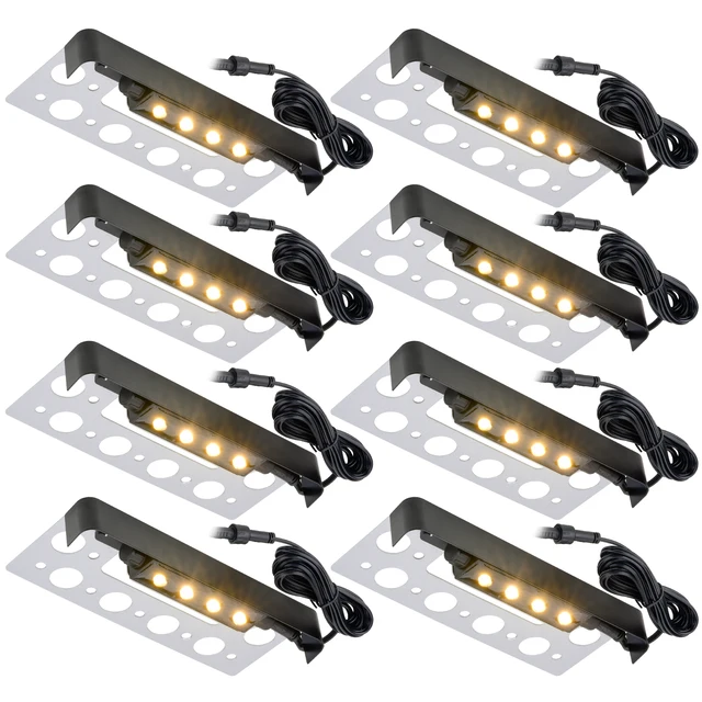 8-Pack 7 Inch LED Hardscape Lights,Retaining Wall Lighting,Low Voltage ...