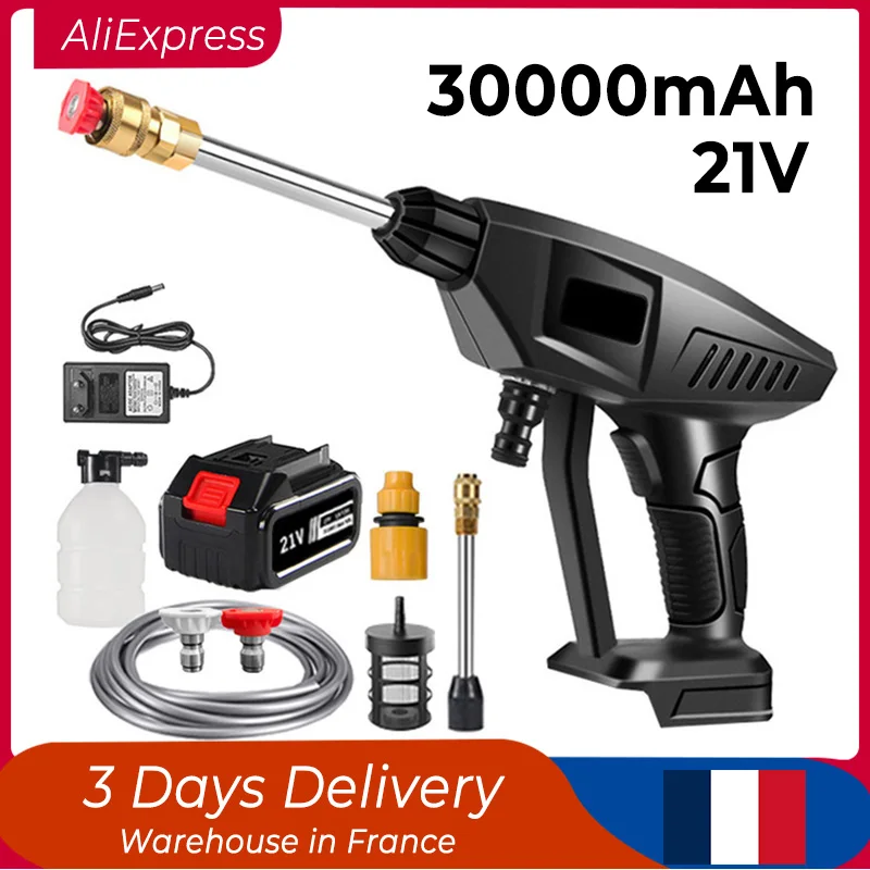 60BAR-30000mAh-Electric-Car-Washer-Gun-High-Pressure-Cleaner-Foam ...