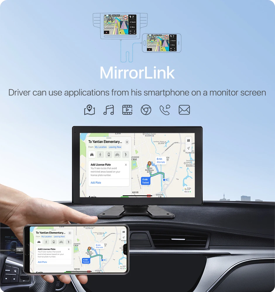 10.1" Touchscreen 4CH Split Screen Vehicle MP4 DVR Recorder Monitor ...