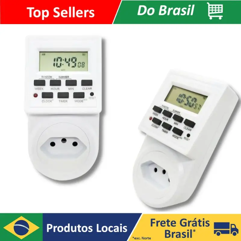 DAFUSHOP Timer Digital E Temporizador Tomada Lcd Programavel Energia ...