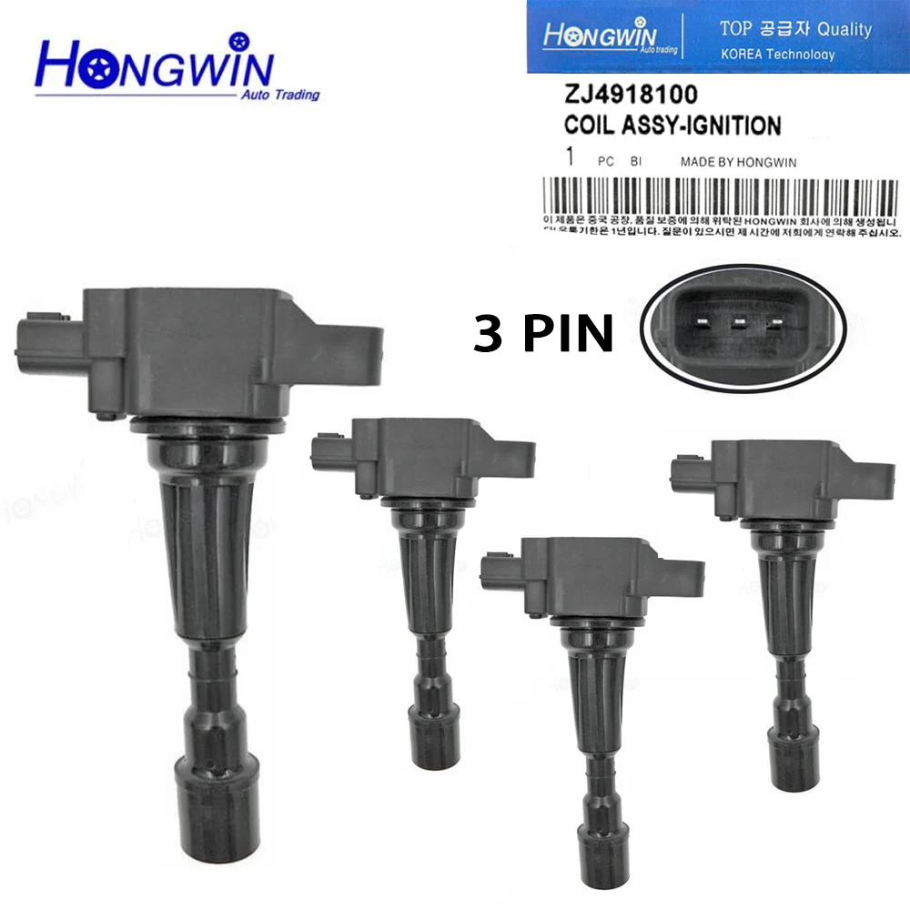 4pcs Genuine No.: Zj4918100 Ignition Coil Fits Mazda 3 M3 1.6 M2 Zj Z6 ...