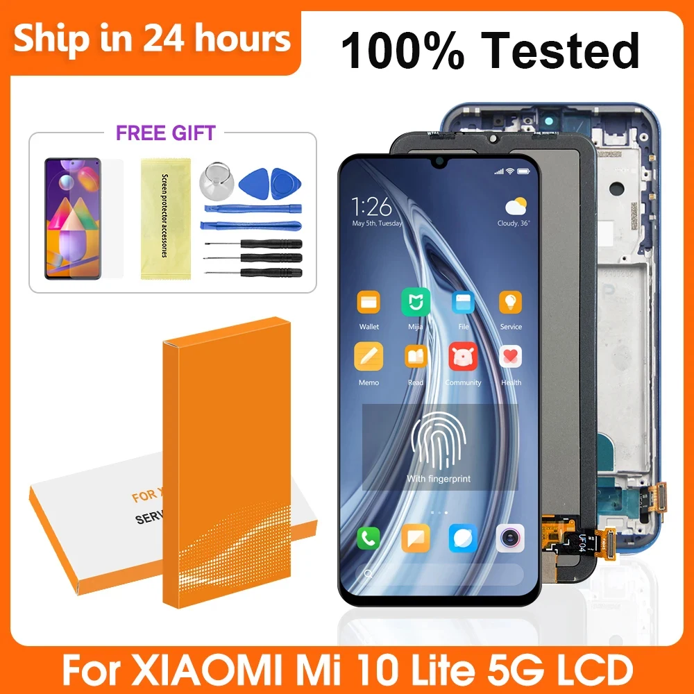 6.57" AMOLED LCD For Xiaomi Mi 10 Lite 5G M2002J9G M2002J9S LCD Display ...