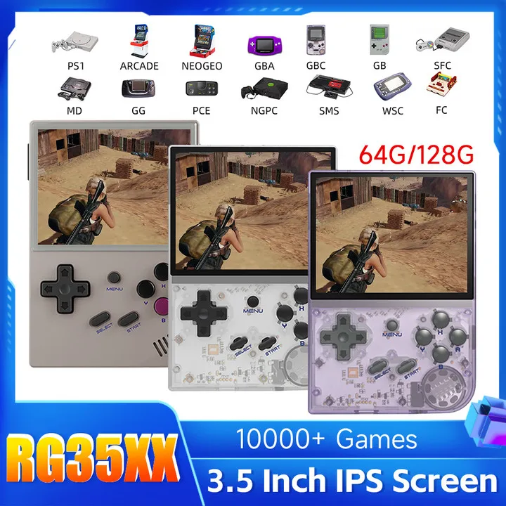 Anbernic rg35xx mini console de jogo handheld retro 3.5 inch ips 640* ...