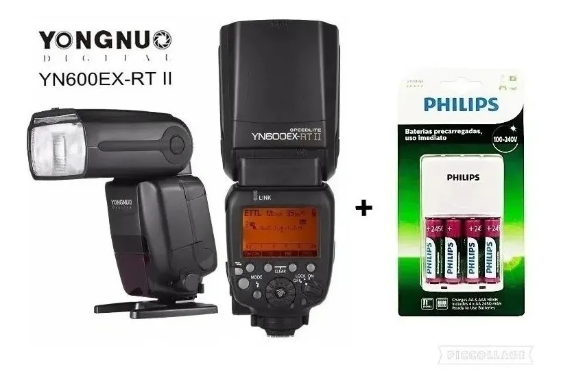 Kit-Flash-Yongnuo-Yn-600-Ex-Rt-Il-Pilhas-Philips-Com-Carregador ...