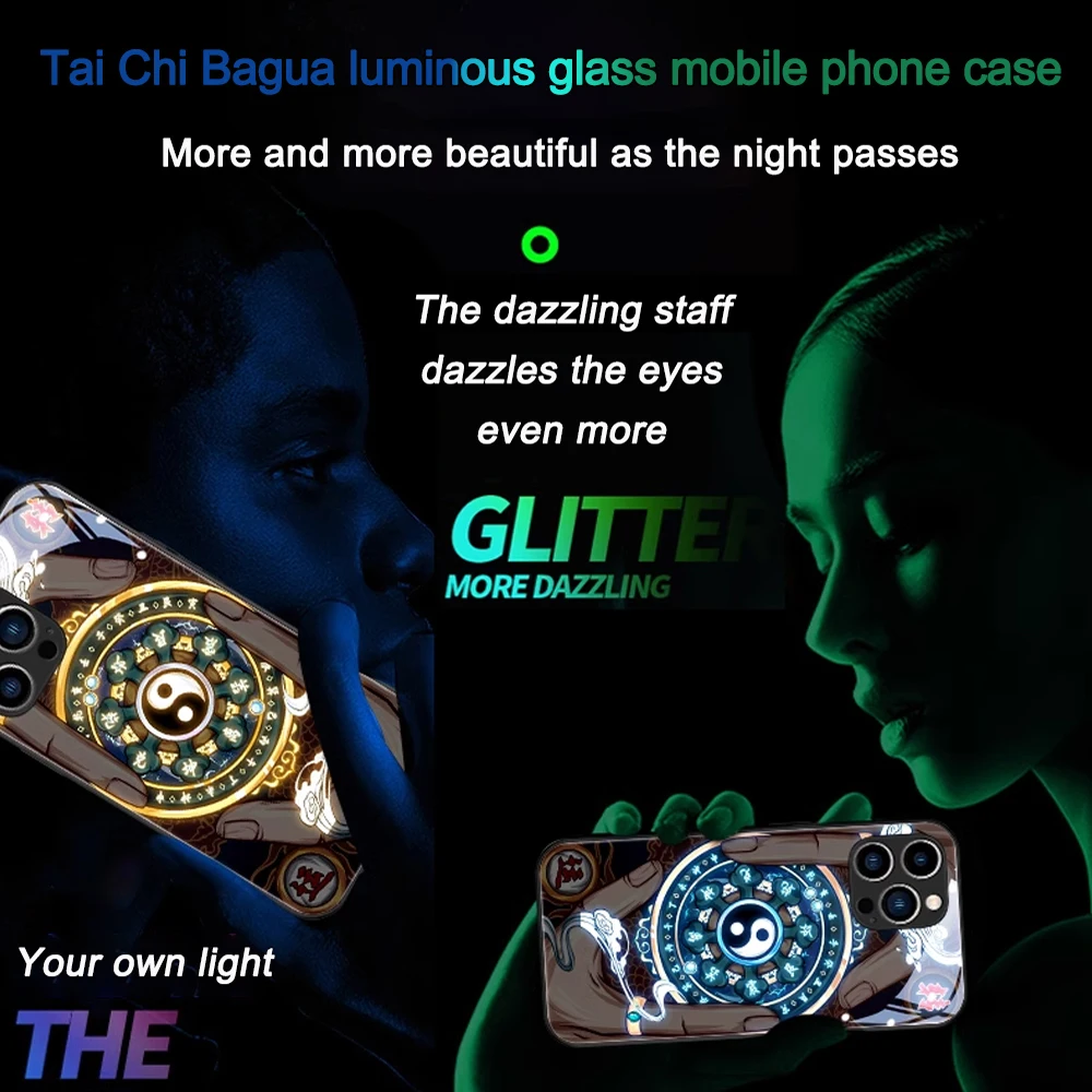 For-iPhone-15-Pro-Max-Case-All-inclusive-Glass-Luminous-Dustproof ...