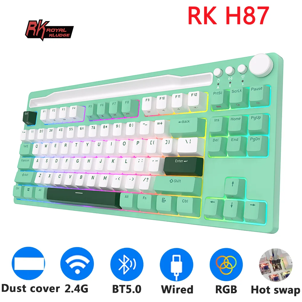 Royal-Kludge-Teclado-mec-nico-inal-mbrico-RK-H87-87-teclas ...