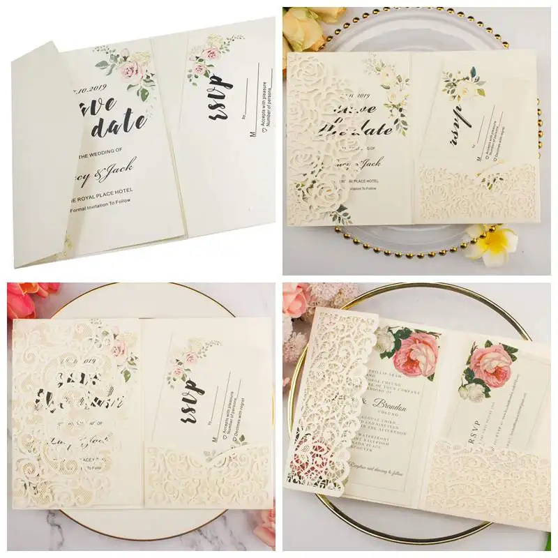 1pcs-ivory-laser-cut-pocket-trifold-invitations-pocket-envelope-for ...