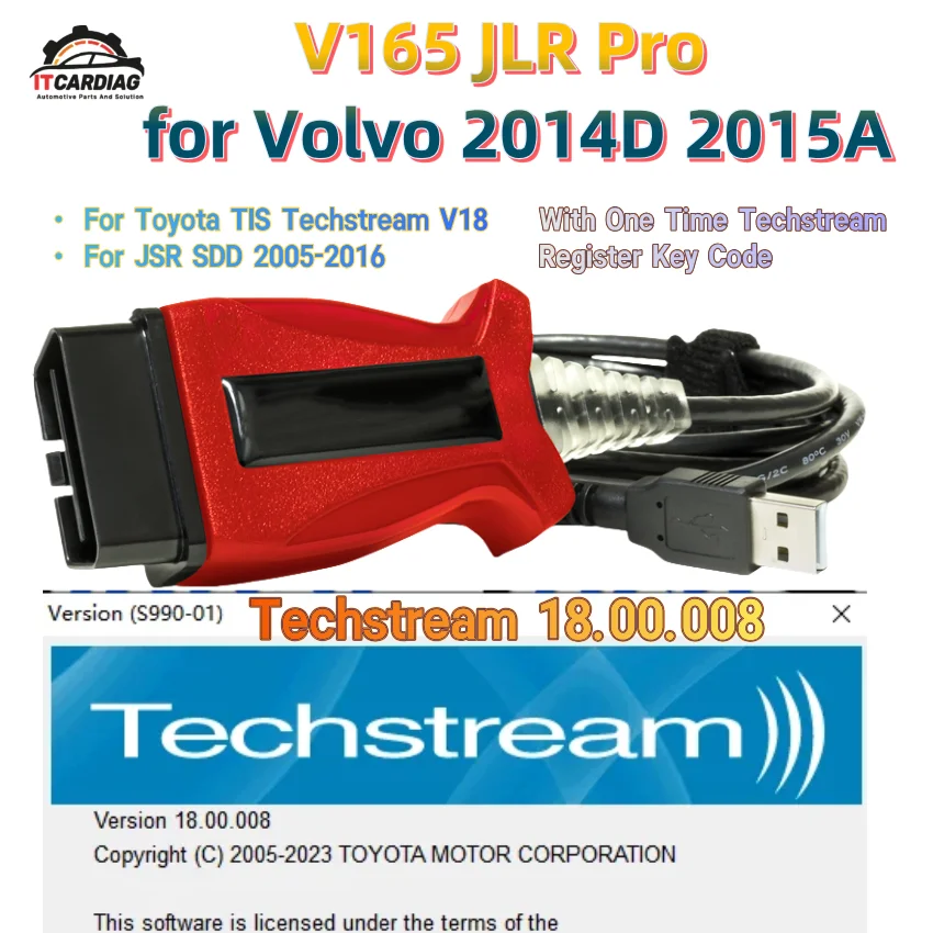 V165 V160 JSR JLR SDD for Volvo 2014D 2015A for Toyota TIS Techstream ...