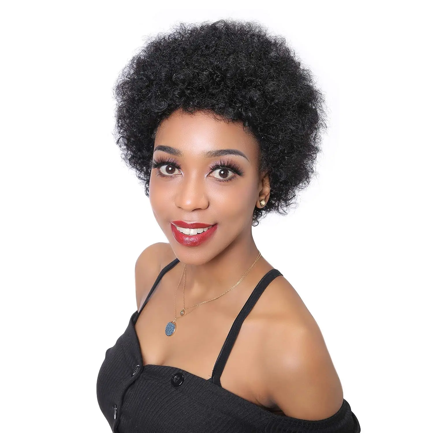 Perruque-afro-cr-pue-boucl-e-avec-frange-pour-femmes-noires-perruques ...