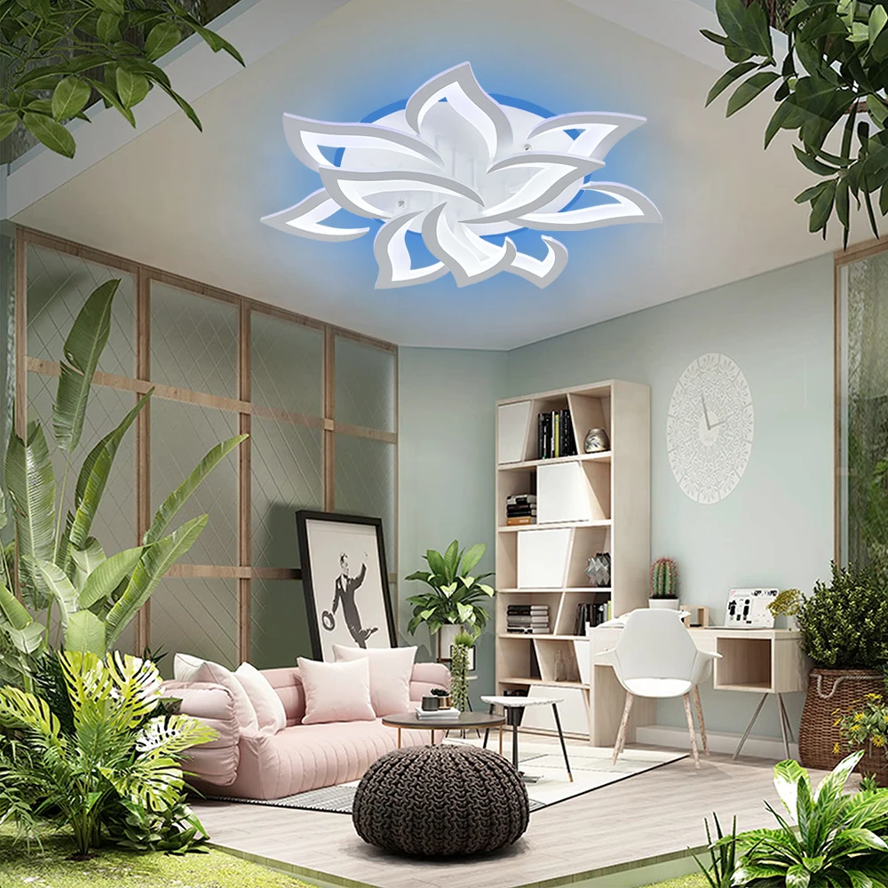 IRALAN-Modern-Acrylic-Flower-Ceiling-Light-Dimmable-LED-Chandelier ...