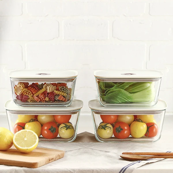 Neo-flamppica-glass-side-dish-full-air-container-set-4P-800ml-2-pieces ...