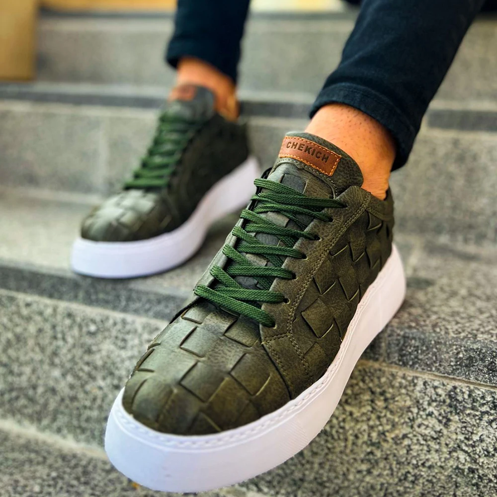 FOH-Store-Sneakers-for-Men-GREEN-Artificial-Leather-2023-Spring-Autumn ...