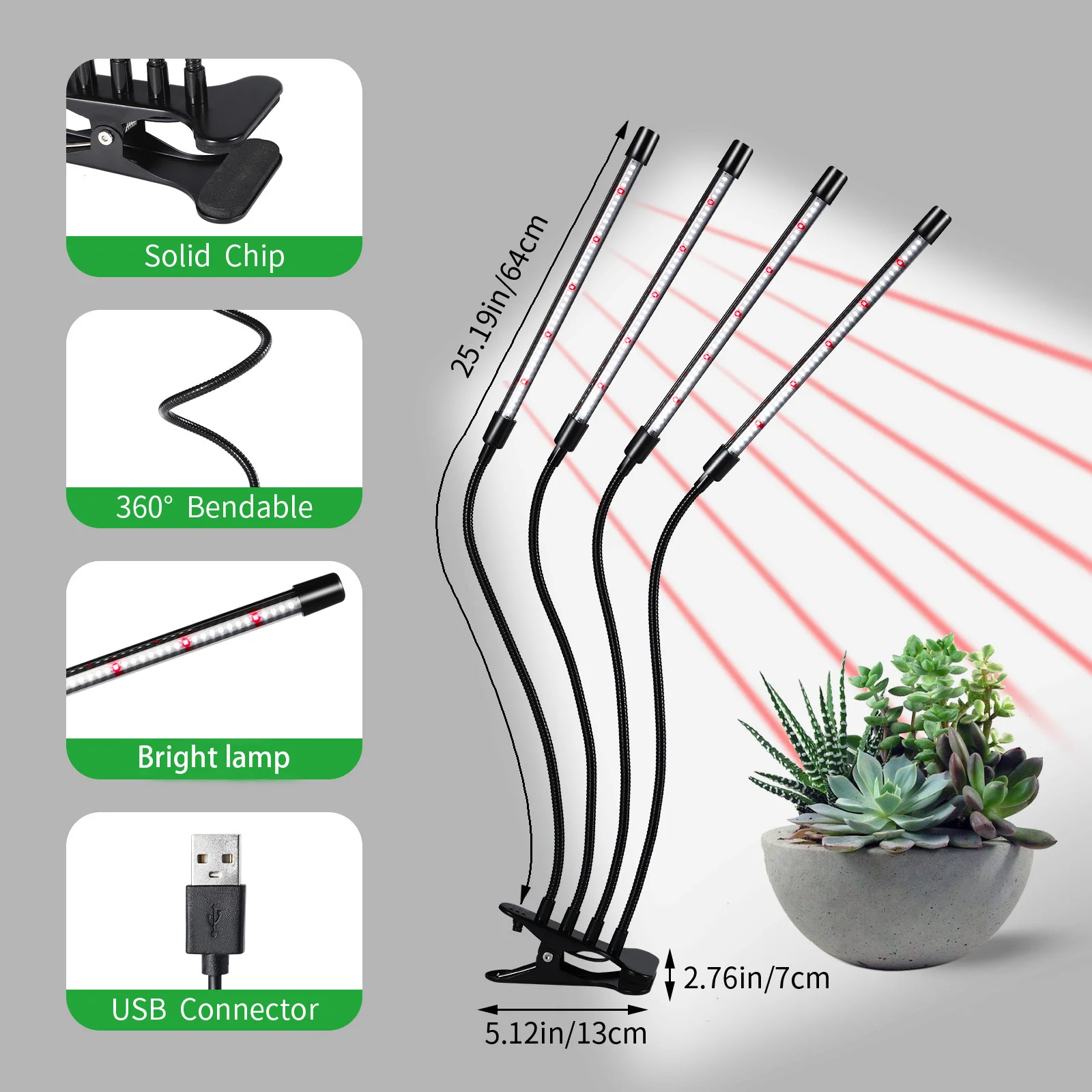 USB-LED-Grow-Light-Timed-Full-Spectrum-For-Plants-Tent-Greenhouse ...
