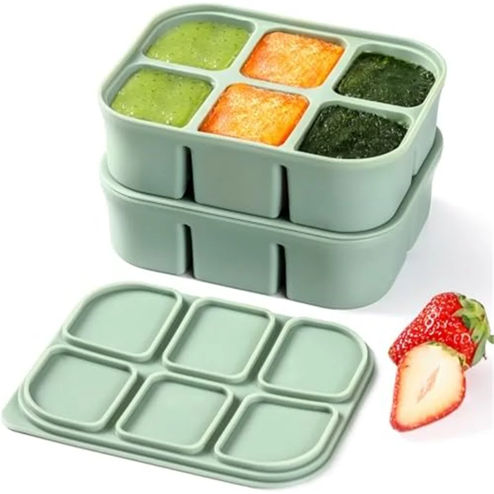 Ice Cube Tray,Stackable Large Silicone Ice Cube Freezer Molds & Easy ...