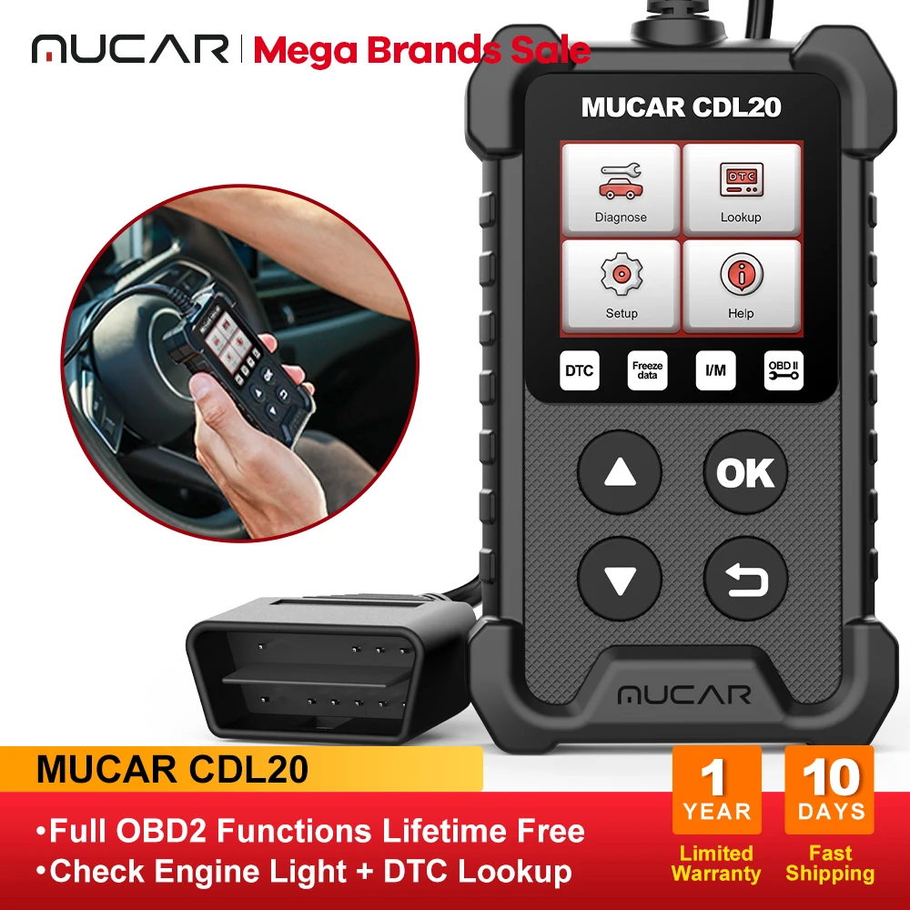 Mucar Cdl20 Lifetime Free Obd2 Car Auto Diagnostic Tools Obd 2 Scanner ...