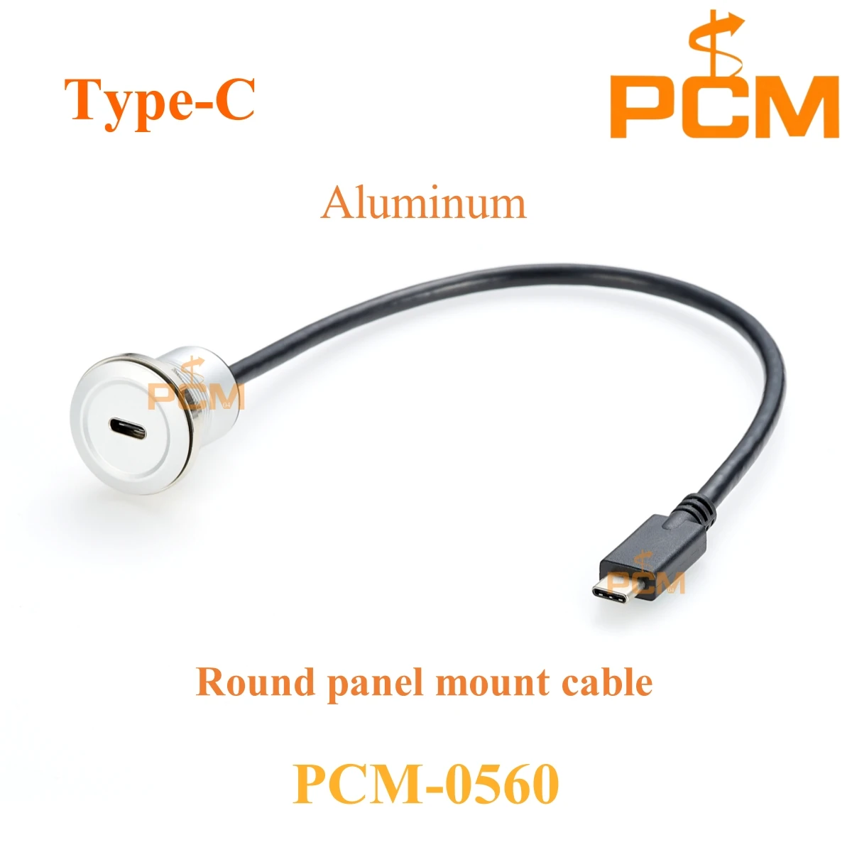 Type-C round panel mount cable, Aluminum USB3.1 USB-C 10Gbps High-Speed ...