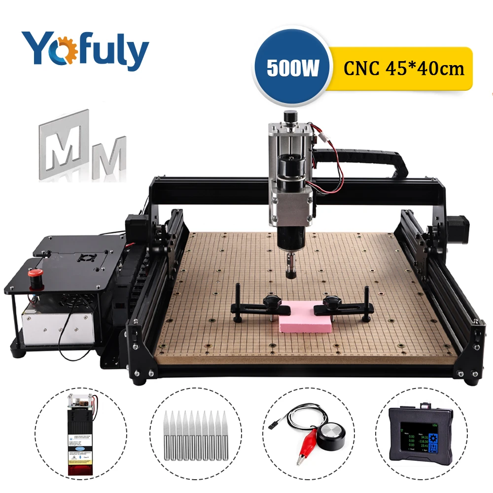 500w Spindle Cnc Router Machine, 4540 3 Axis Engraving Machine 430 X ...