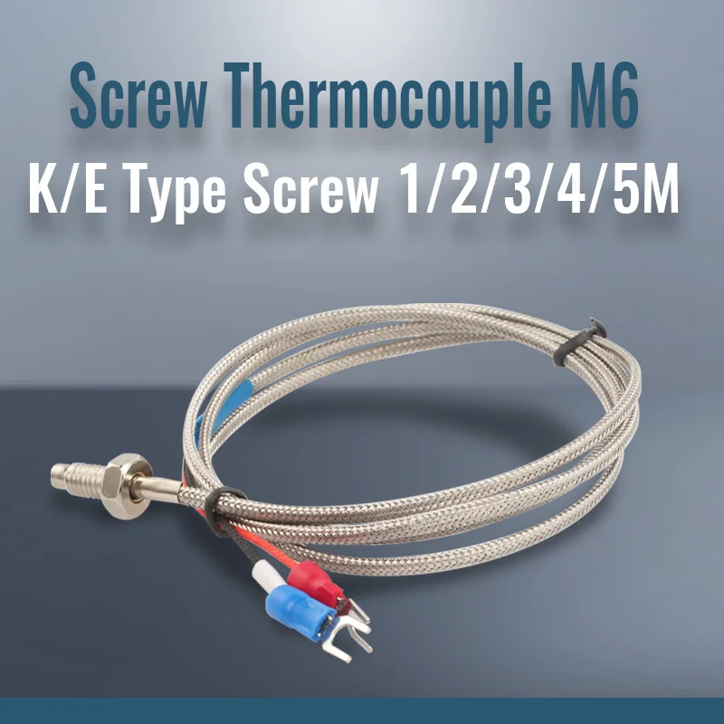 Thermocouple-Thread-M6-Screw-Type-K-1-2-3-4-5m-Probe-Sensor-Temperature ...