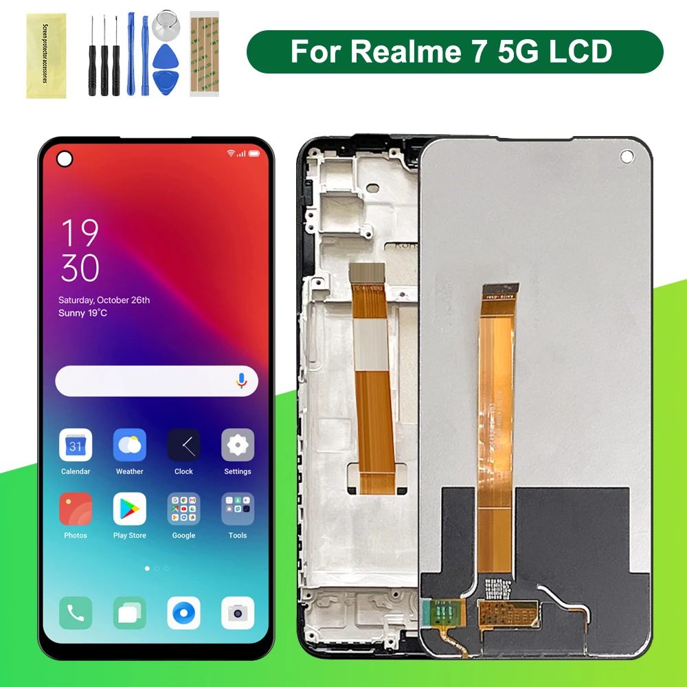 6.5"Original For Oppo Realme 7 RMX2155 LCD Display Screen Touch Panel Digitizer For Oppo Realme ...