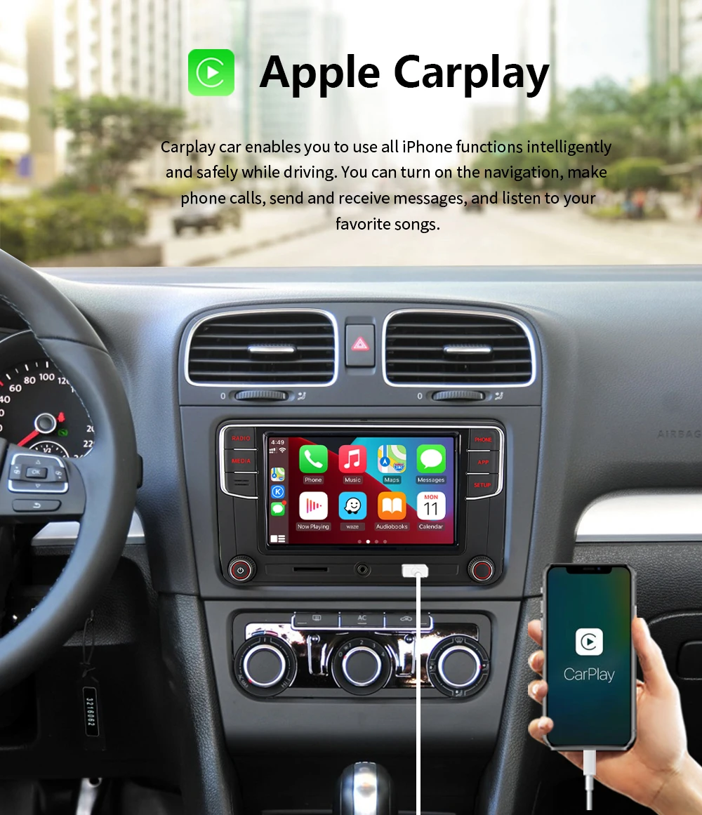 Noname RCD330 plus Carplay Car Radio Android Auto Multimedia Player 6.5 ...