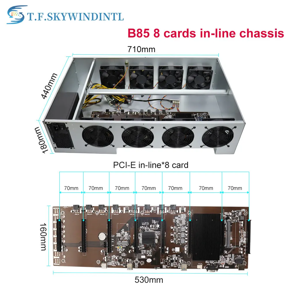 B85-70MM-Motherboard-ETH-Mining-chassis-Complete-Machine-8-GPU-8G-RAM ...