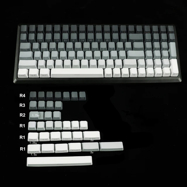 133 Key Polar Day PBT Double Shot Side-lit Shine Through Backlit ...