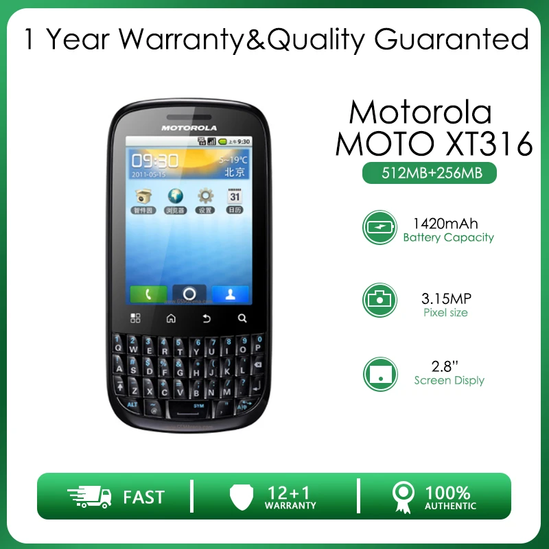 Motorola Moto Xt316 Refurbished-original Unlocked Cheap Old Used Mobile ...