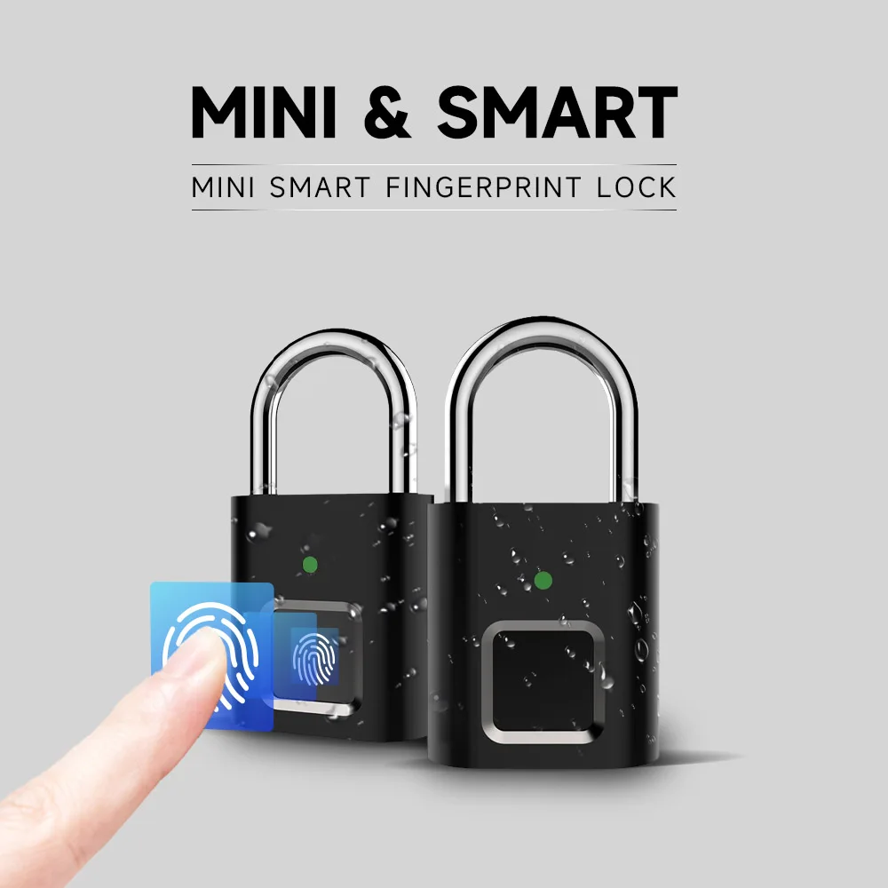 Mini-Smart-Biometric-Thumbprint-Door-Padlocks-Rechargeable-Door-Lock ...