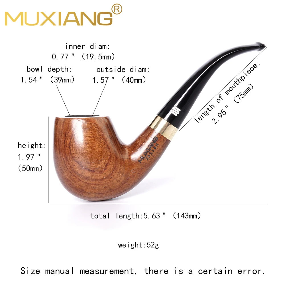 MUXIANG-imported-sandalwood-solid-wood-tobacco-pipe-classic-curved ...