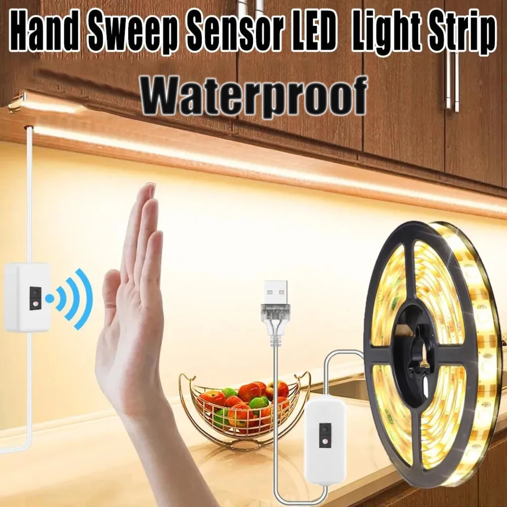 Motion-Sensor-USB-LED-Light-Strip-Hand-Sweeping-Smart-LED-Lamp-Tape ...