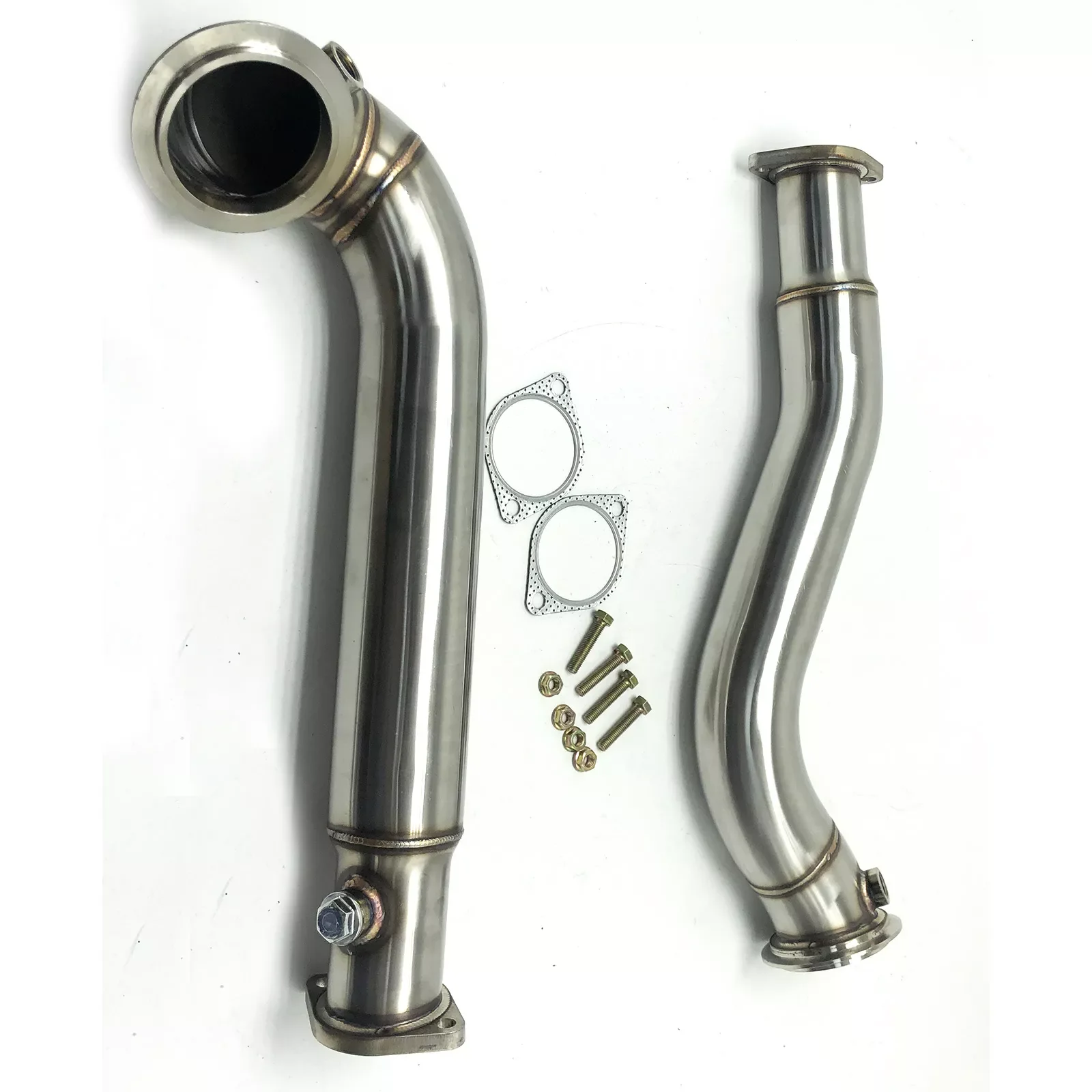 （No Flat Spot）3" Stainless Steel Catless Downpipes for BMW 08-10 535i 535Xi N54 Twin Turbo 3.0L ...