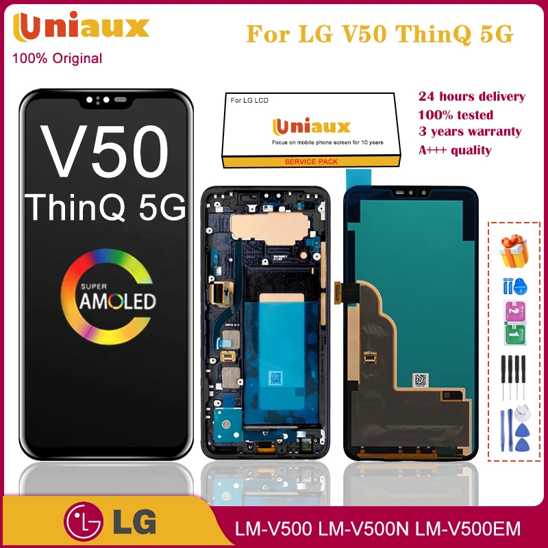 6.4"original Amoled For Lg V50 Thinq Lm-v500 Lm-v500n Lm-v500em Lcd Screen Digitizer Assembly ...