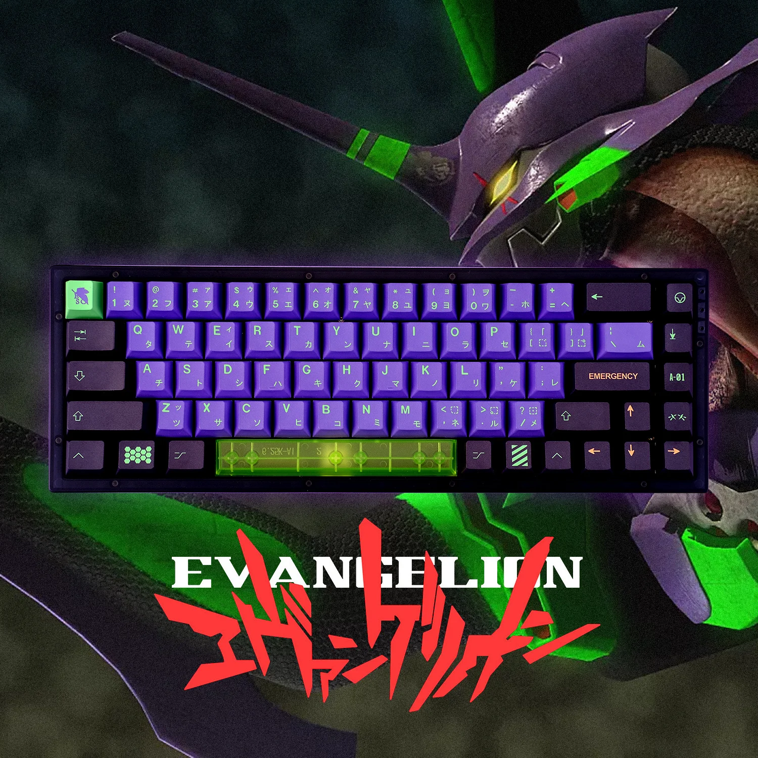Eva Mecha-01 Keycap, 134 Keys Pbt Keycaps Cherry Profile Dye-sub Eva ...