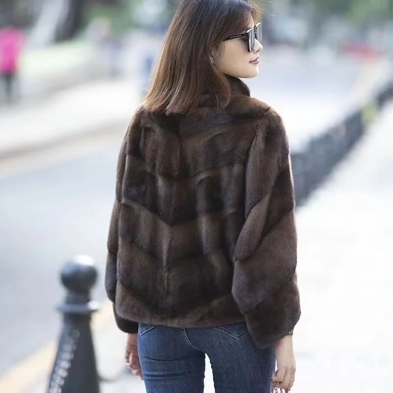 Ladies Real Mink Fur Coat, 100% Real High Quality Mink Fur Coat, Keep ...