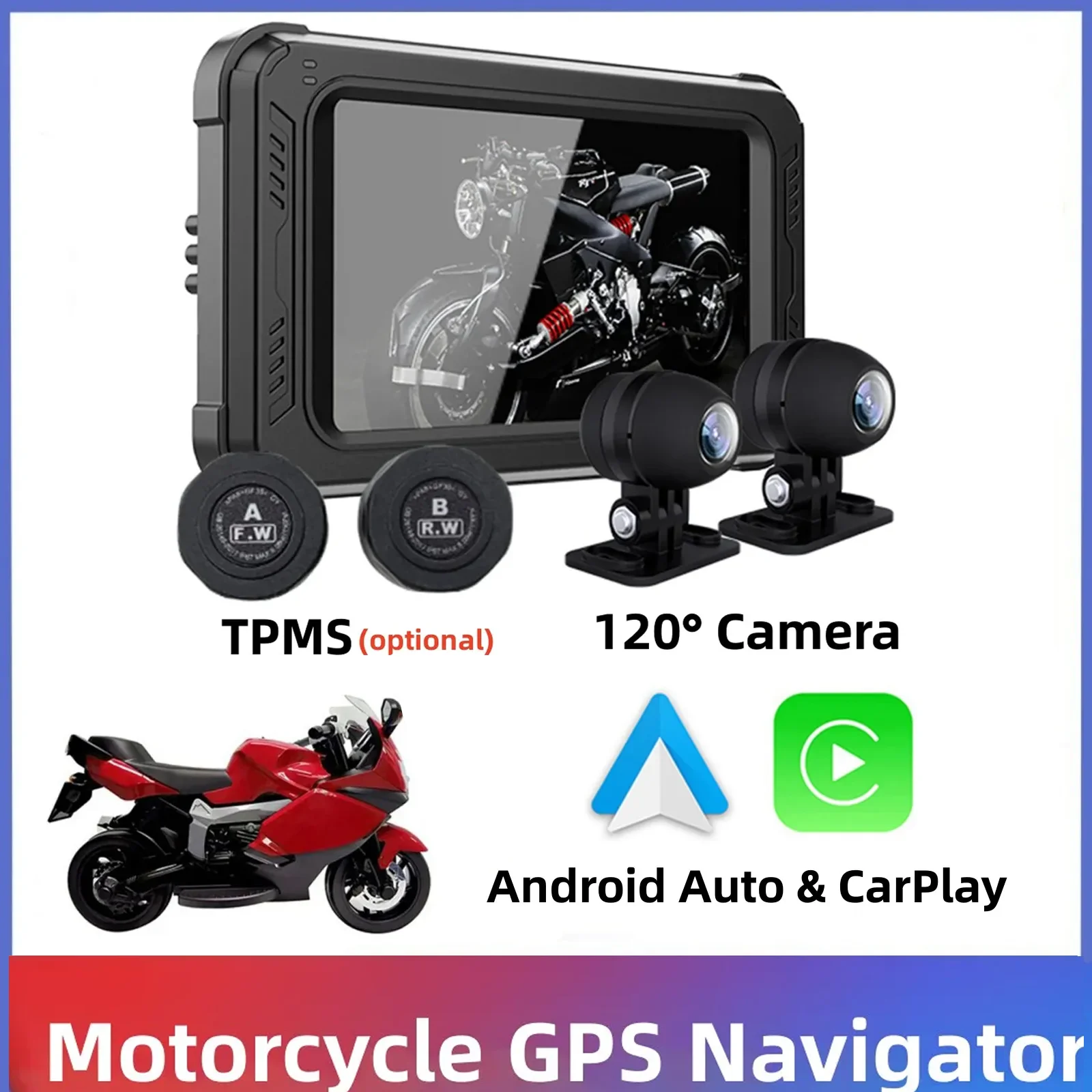New 5 Inch GPS Screen Monitor 3in1 Wireless Carplay Android Auto ...