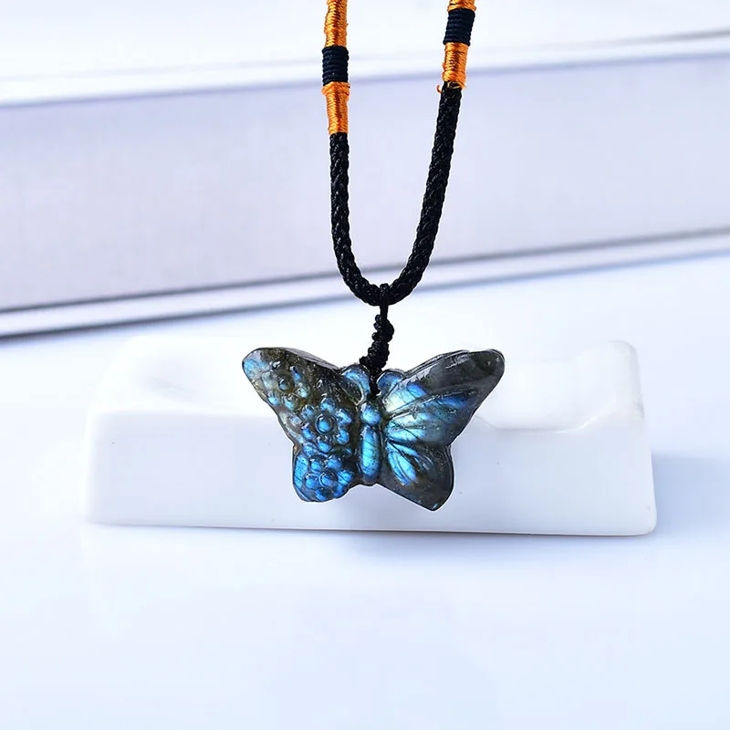 Beautiful-Natural-Labradorite-Flashy-Butterfly-Pendant-Necklace ...
