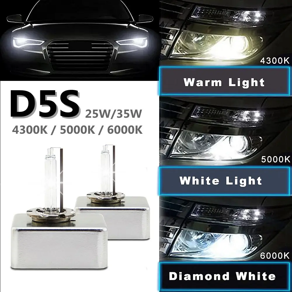 Lâmpada xenon hid 25w, 35w, d5s, para golf, audi a6l, a4l, q3, q7, passat, super, tiguan lk3 ...