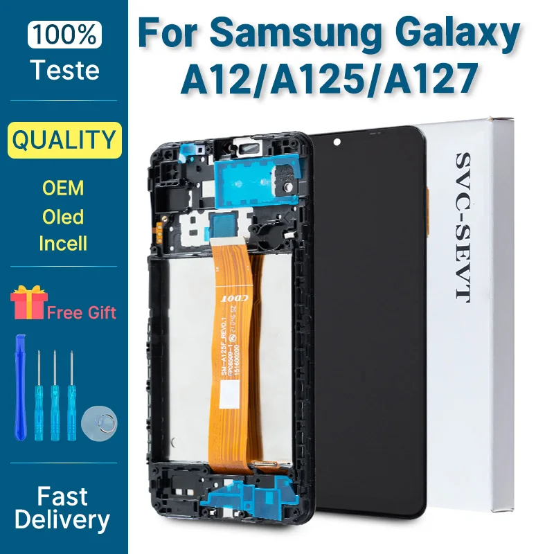 SM-A125 SM-A127 LCD para Samsung Galaxy A12 pantalla Premium reemplazo ...