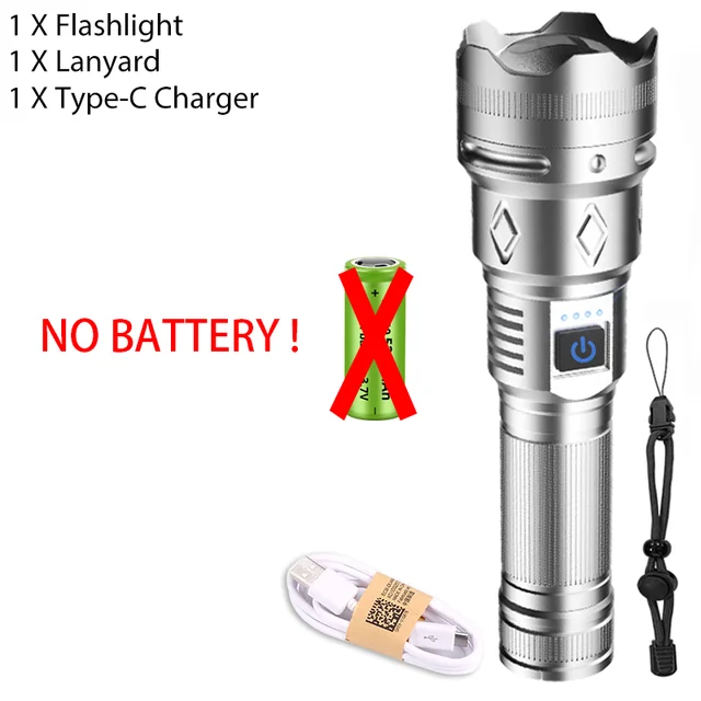 New 10000000 Lumens Flashlight Torch Lantern 500W High Power USB ...