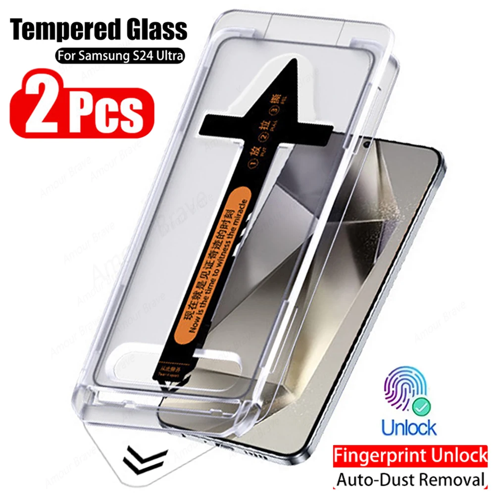 2PCS-Easy-Installation-Tempered-Glass-For-Samsung-Galaxy-S24-Ultra-S24 ...