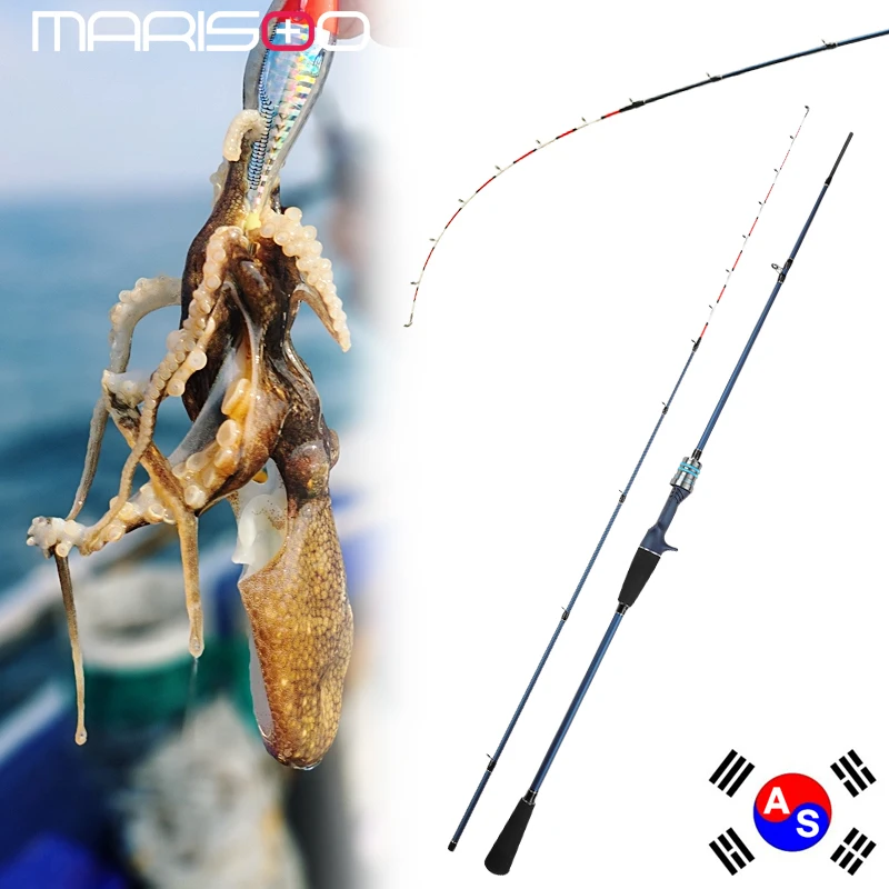 Webfoot Octopus Cuttlefish Boat Fishing Rods Titanium Tip Bate Reel ...