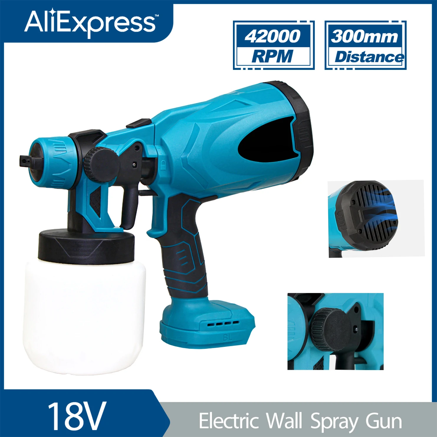 New-Spray-Gun-High-Power-Electric-Paint-Sprayer-800-ml-Large-Capacity ...