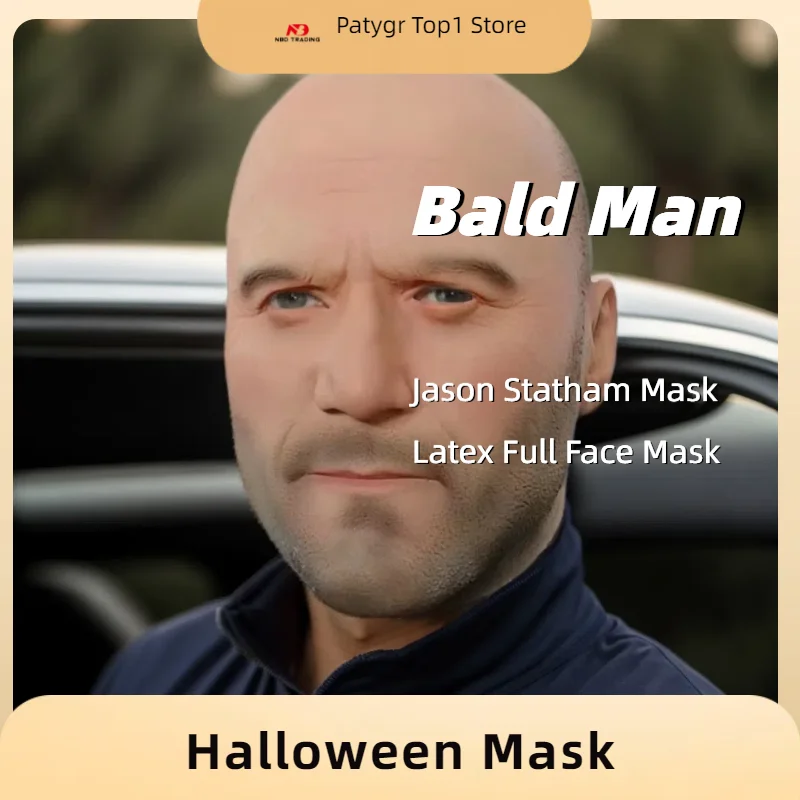 1PC-Jason-Statham-Mask-Latex-Realistic-Bald-Man-Full-Face-Masks ...