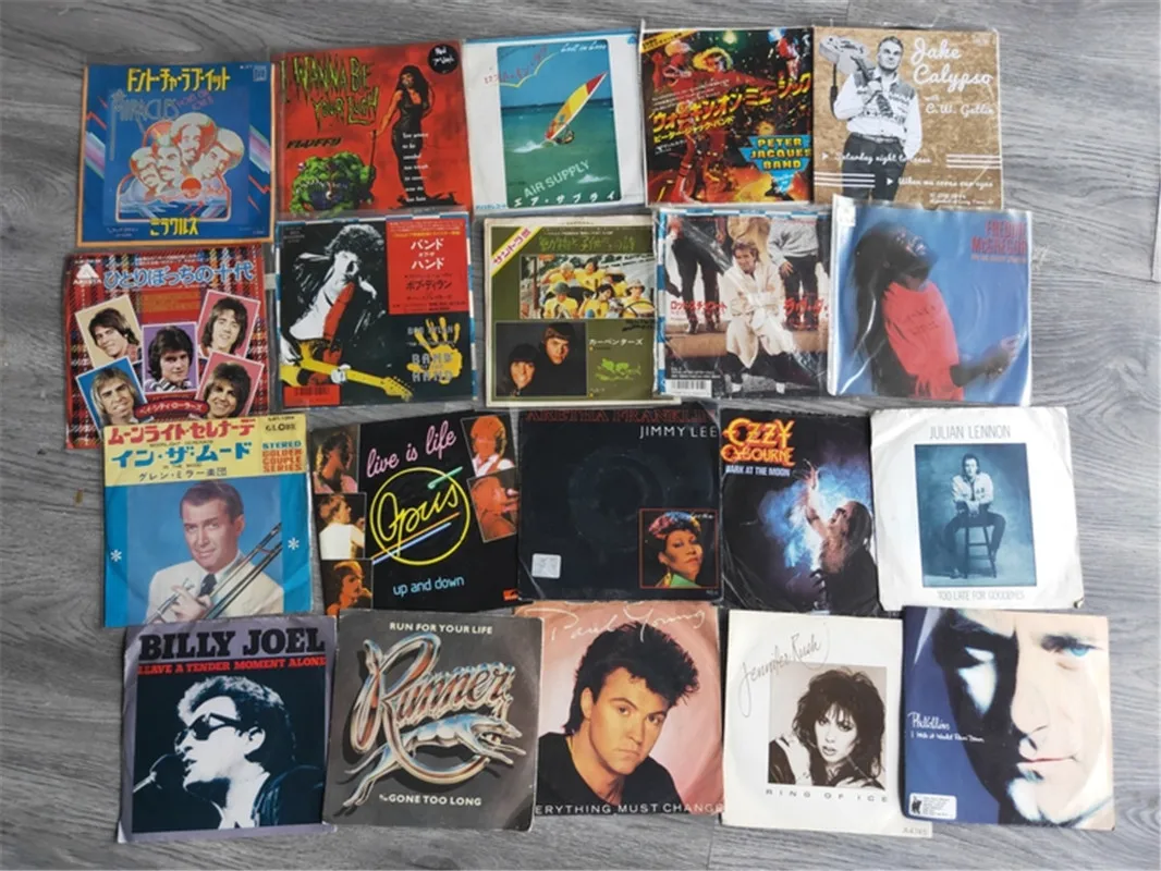Old Used 7 Inch 17.5cm Old Vinyl Records Lp Disc Europe America Oldies ...