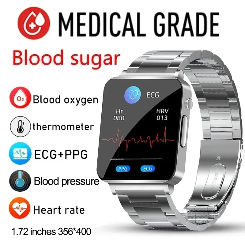 Nicht-invasive-Blutzucker-EKG-ppg-Smartwatch-M-nner-1-72-Zoll-HD ...