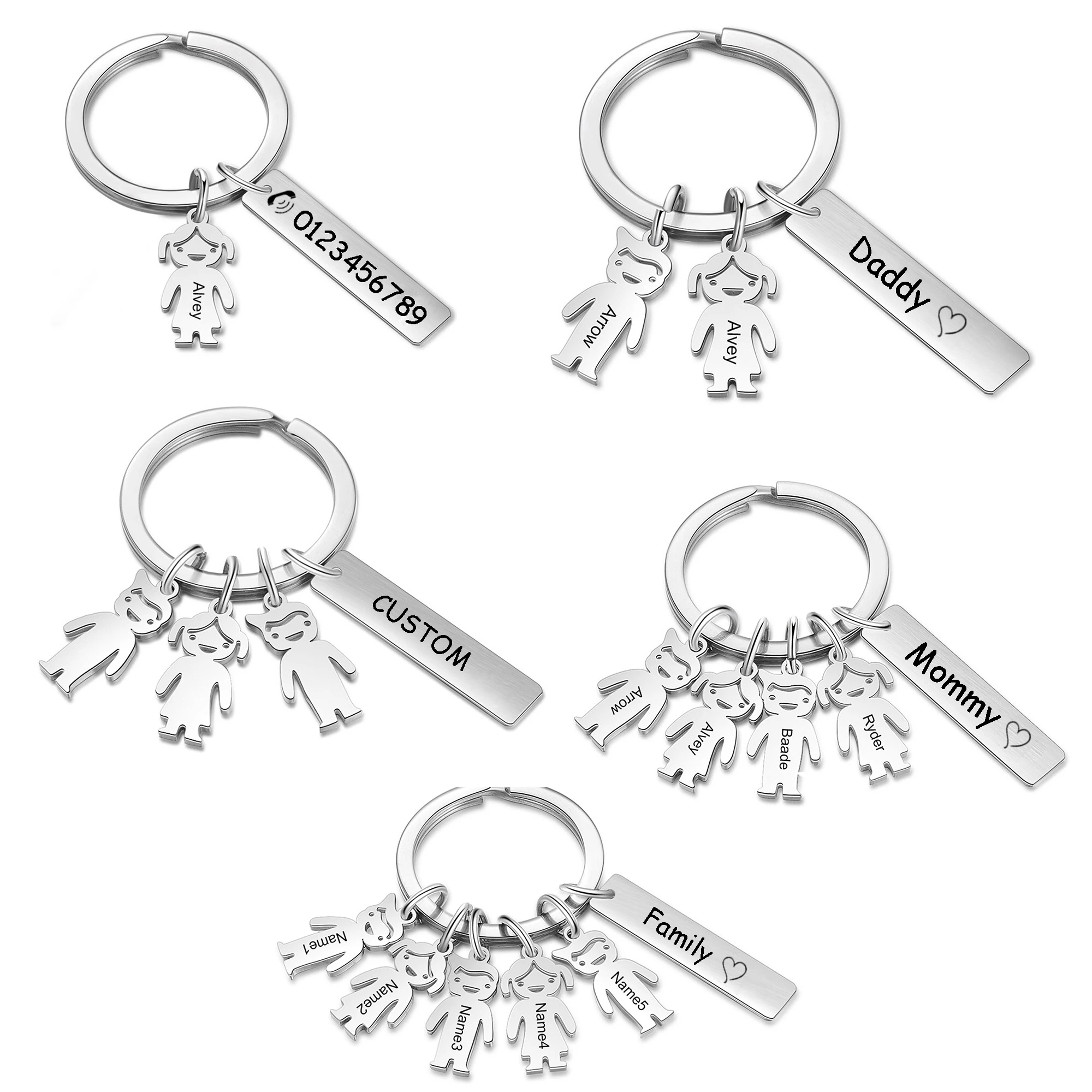 Custom-Names-Keychain-Boys-Girls-Kids-Children-Keyring-Personalized ...
